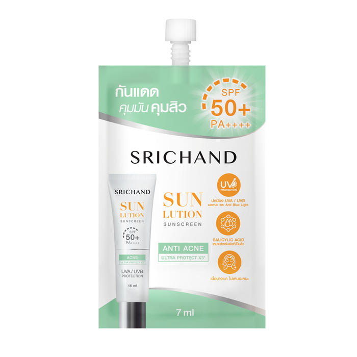 Srichand Sunlution Acne Care Sunscreen SPF50+ PA++++ 7ml sachet — Shopping-D Service Platform