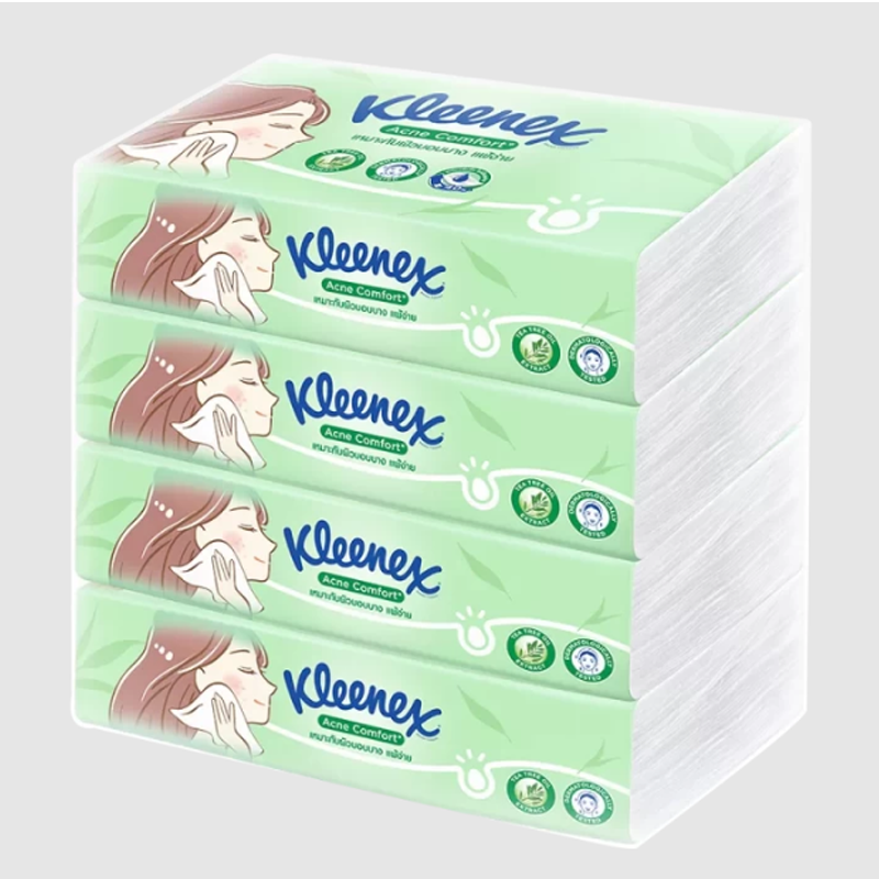 Kleenex Acne Comfort Soft Box Facial Tissue 100sheets Pack4 — Shopping ...