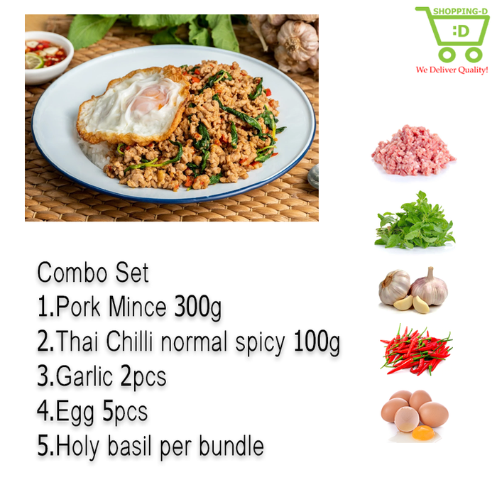 Combo Set Stir Fried Basil with Minced Pork — Shopping-D Service Platform