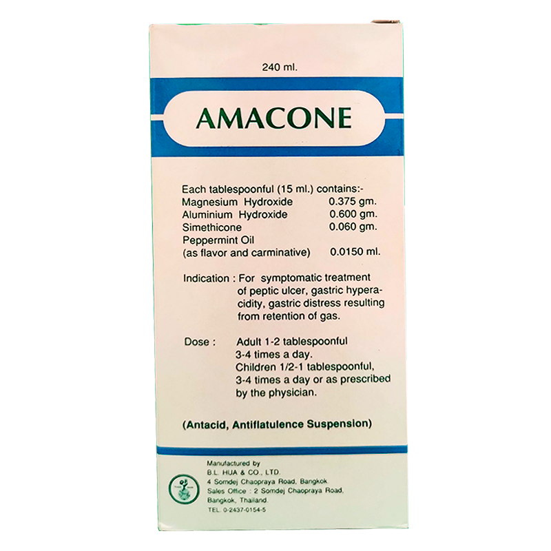 Amacone ( Antacid, Antiflatulence Suspension ) Size 240 ml – Shopping-D ...