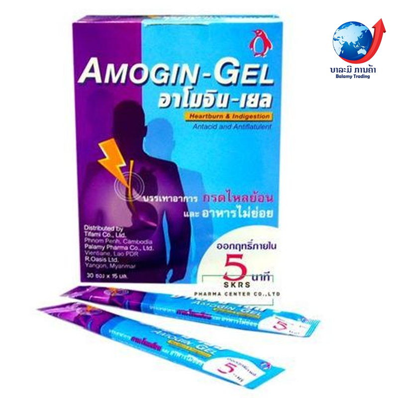 Amogin-Gel For Heartburn & Indigestion Antacid and Antiflatulent 15ml ...