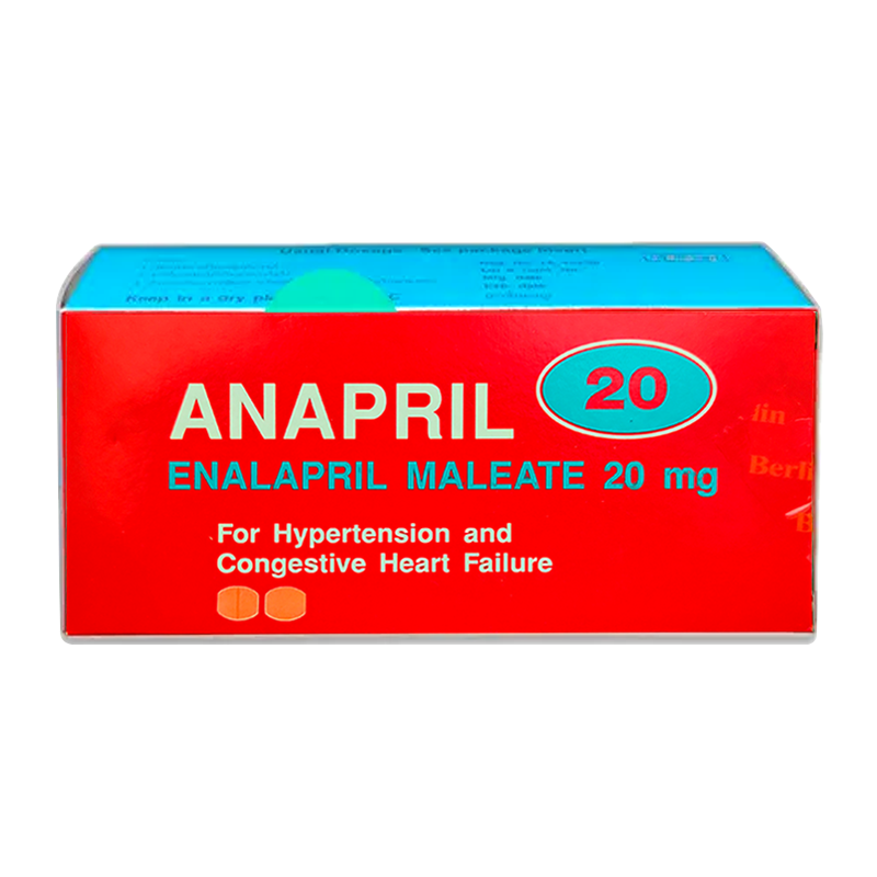 Anapril 20 Enalapril Maleate 20 mg boxes of 10 blister. For Hypertensi ...