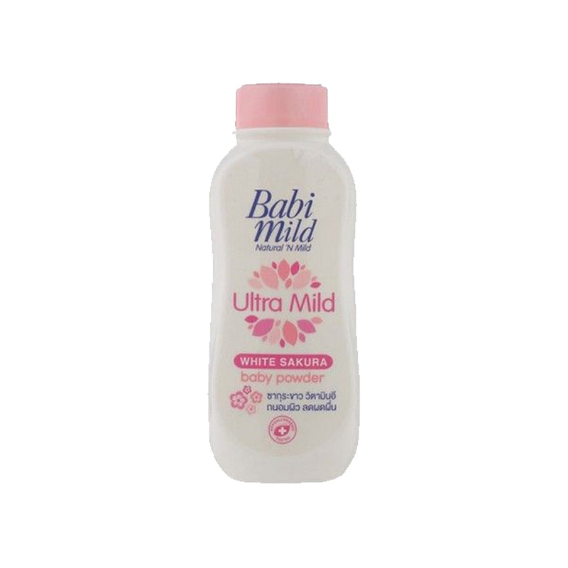 Babi Mild White Sakura Baby Powder Ultra Mild 180g – Shopping-D Service ...