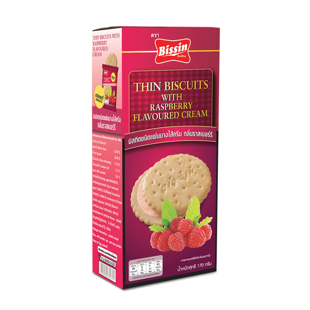 Bissin Thin Biscuits With Raspberry Flavoured Cream 170g — Shopping-D ...