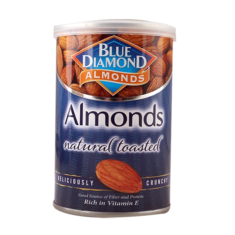 Blue Diamond Almonds Natural Toasted Deliciously Crunchy Can 130g ...