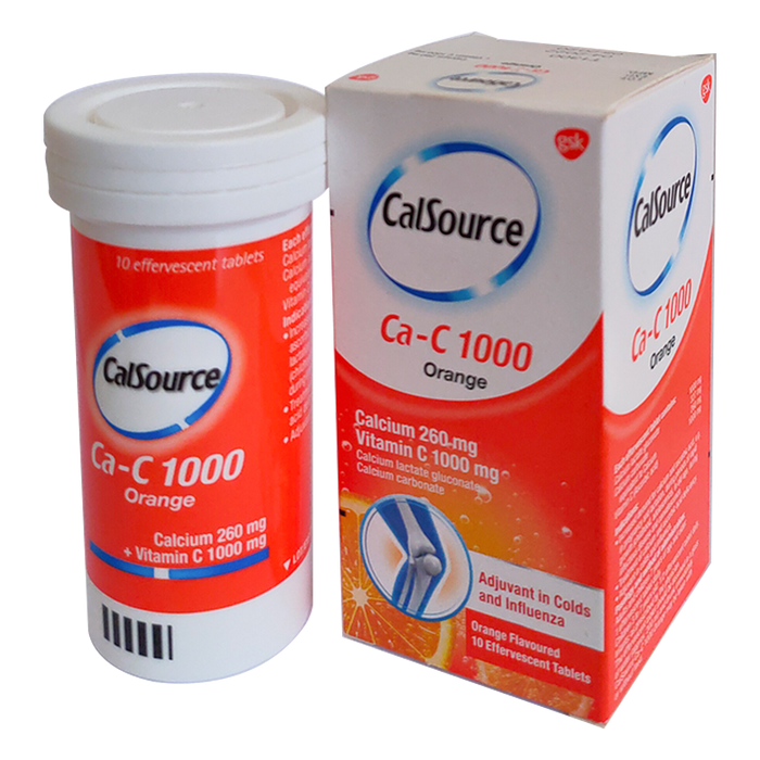 CalSource Ca-C 1000 Calcium 260 mg and Vitamin C 1000 mg Orange flavou ...