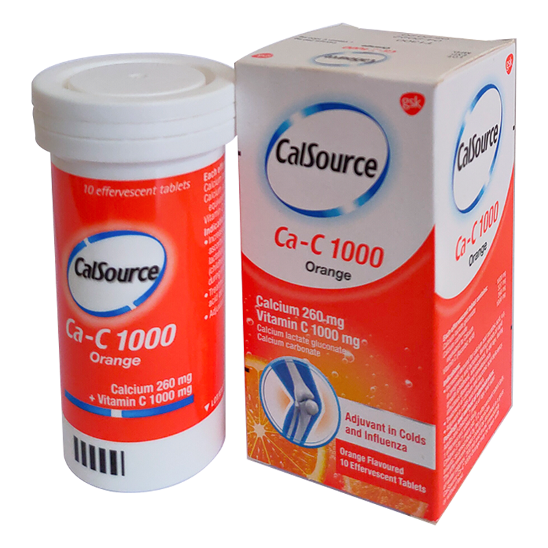 CalSource Ca-C 1000 Calcium 260 mg and Vitamin C 1000 mg Orange flavou ...