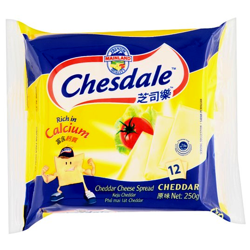 Chesdale Trim Chedddar Cheese Spread 12 Slices Size 250g — Shopping-D ...