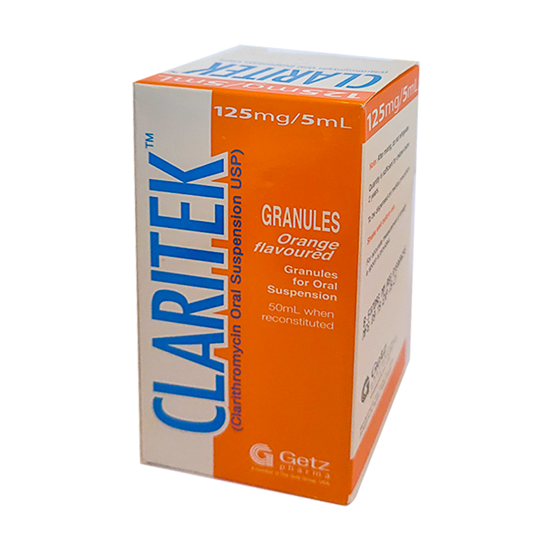 Claritek ( Clarithromycin Oral Suspension USP ) Orange Flavoured 125mg ...
