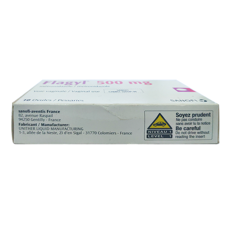 Flagyl 500 mg metronidazole Vaginal use boxes of 10 Ovules.Pessaries ...