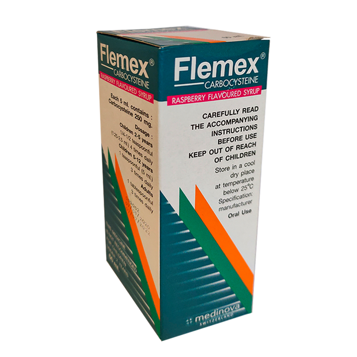 Flemex Carbocysteine Raspberry Flavoured Syrup Size 60ml — Shopping-D ...