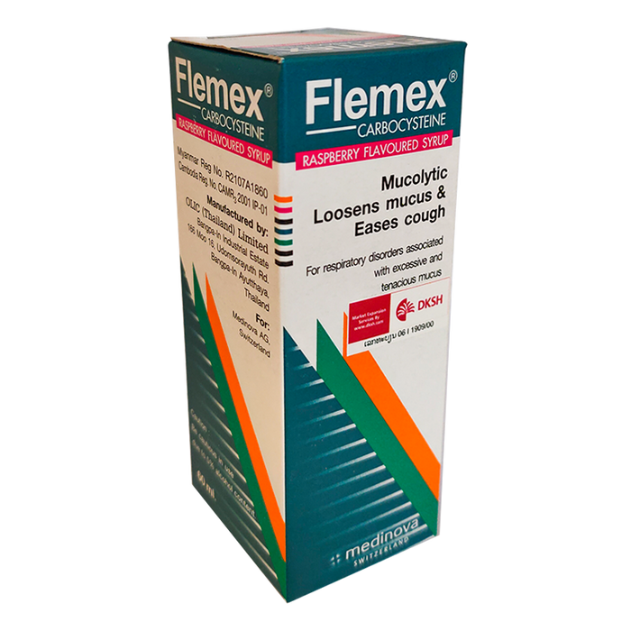 Flemex Carbocysteine Raspberry Flavoured Syrup Size 60ml — Shopping-D ...
