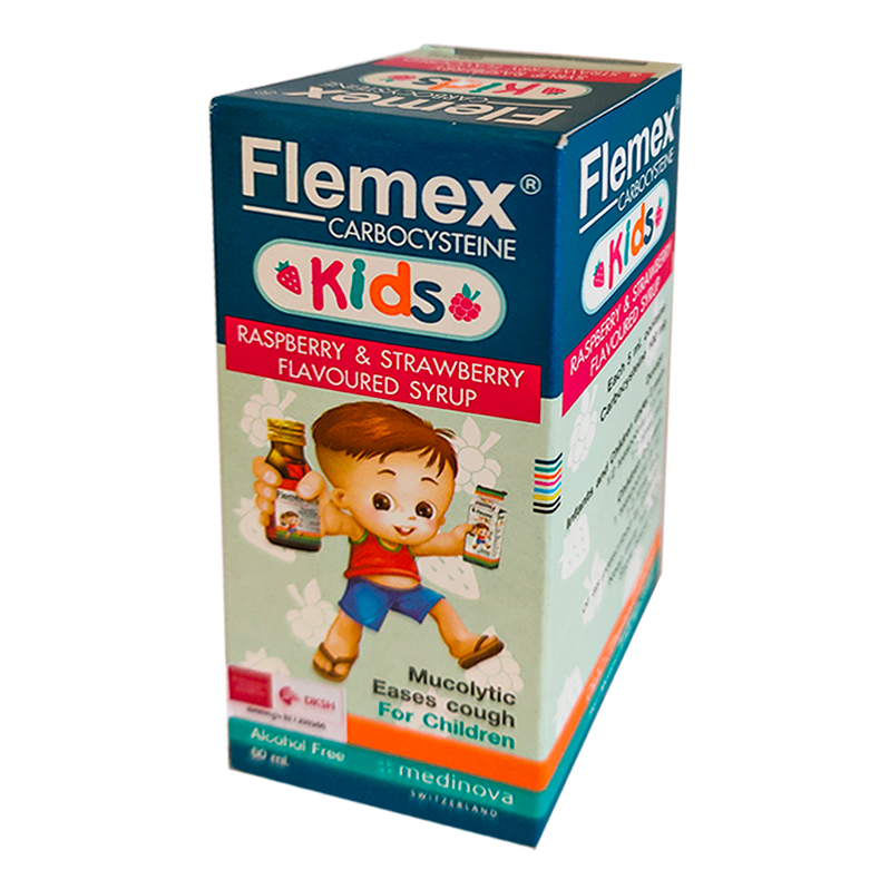 Flemex Kids Carbocysteine Raspberry & Strawberry Flavoured Syrup Size ...