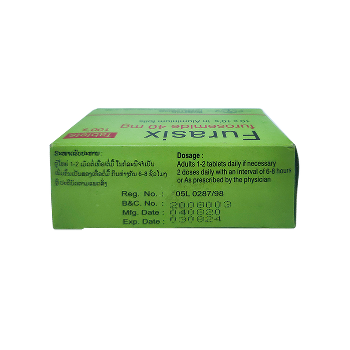 Furasix furosemide 40 mg For Hypertension, Diuretic All Forms of Oedem ...
