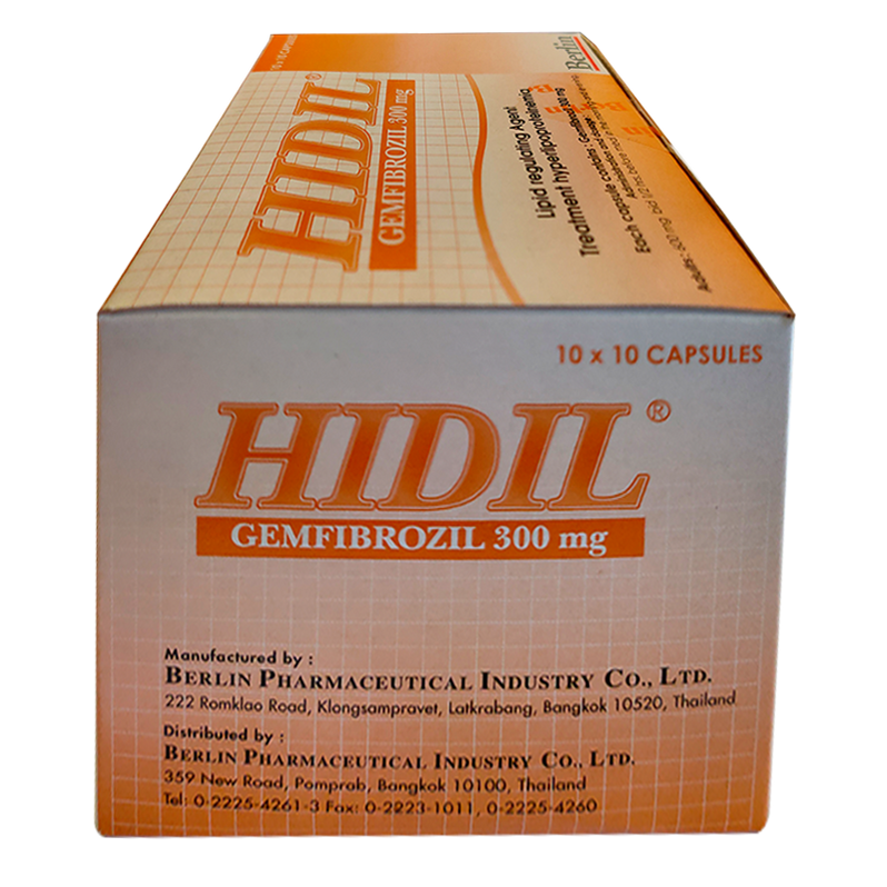 HIDIL Gemfibrozil 300 mg Lipid regulating Agent Treatment hyperlipopro ...