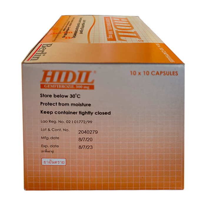 HIDIL Gemfibrozil 300 mg Lipid regulating Agent Treatment hyperlipopro ...