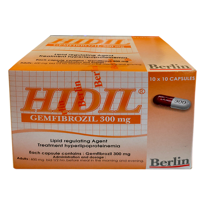 HIDIL Gemfibrozil 300 mg Lipid regulating Agent Treatment hyperlipopro ...