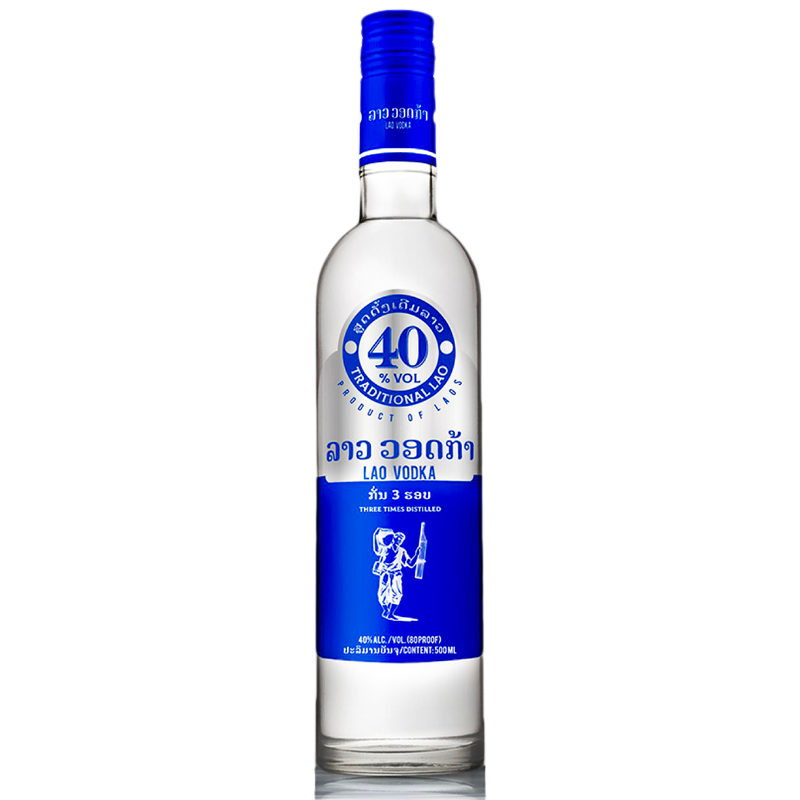 LAO VODKA TRADITIOAL LAO THREE TIMES DISTILLED 40% ALC Size 500 ML ...