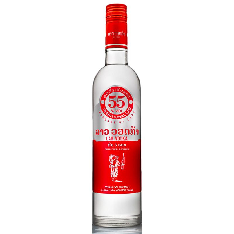 LAO VODKA TRADITIOAL LAO THREE TIMES DISTILLED 55% ALC Size 500 ML ...