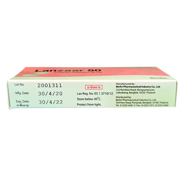 Lanzaar 50 Losartan Potassium 50 mg boxes of 30 tablets — Shopping-D ...