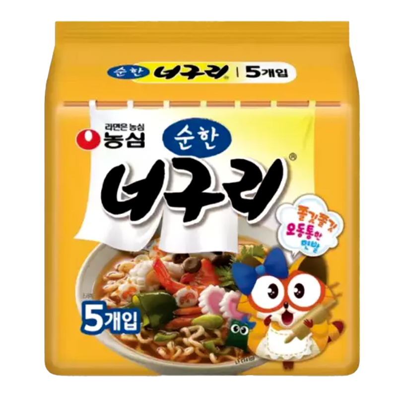 Neoguri Ramyun Mild Seafood Flavour Korean Noodles Size 120g pack of 5 ...