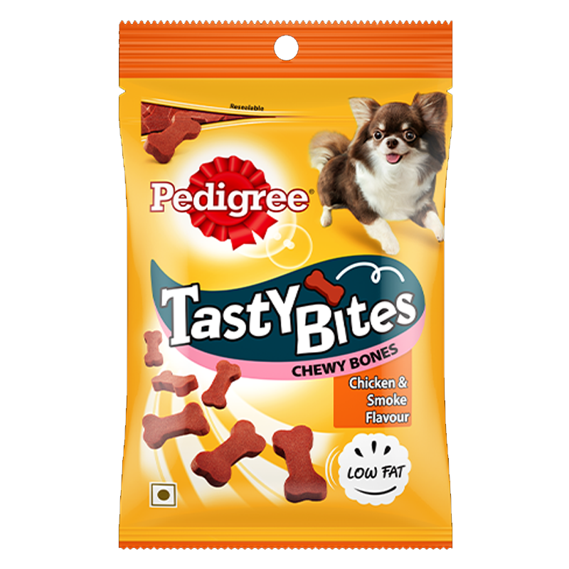 Pedigree Tasty Bites Chewy Bones Low Fat Beef Flavor 50g – Shopping-D ...