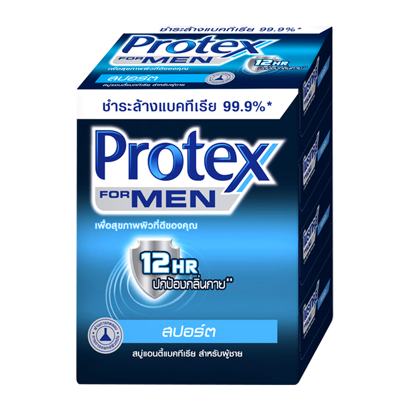 Protex For Men 12HR Sport Bar Soap Anti-Bacteria Size 70g Pack of 4Pcs ...