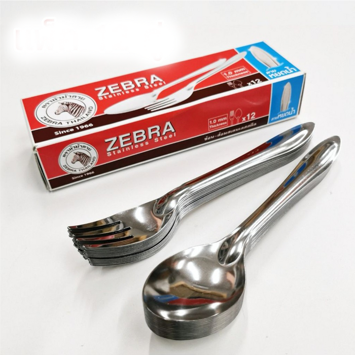 Stainless steel cutlery, Zebra brand, water drop pattern, 12 pairs per ...