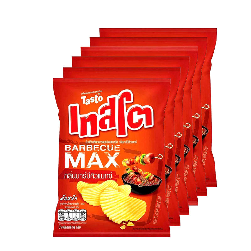Tasto Barbecue Max Flavored Potato Chips Ridge Cut Bag 48g 6pcs ...