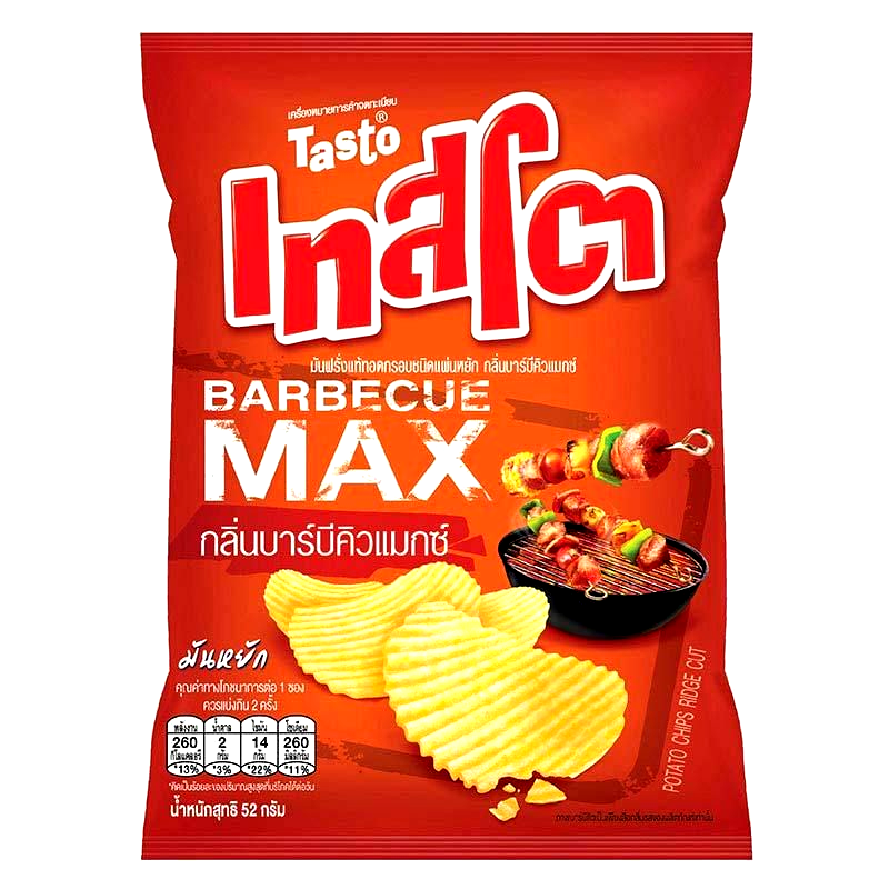 Tasto Barbecue Max Flavored Potato Chips Ridge Cut Bag 48g — Shopping-D ...