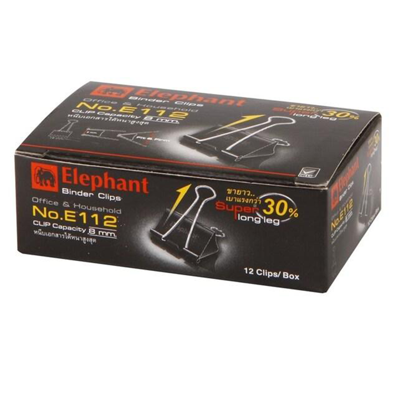 Elephant E112 Binder Clip Capacity (12/Box) — Shopping-D Service Platform