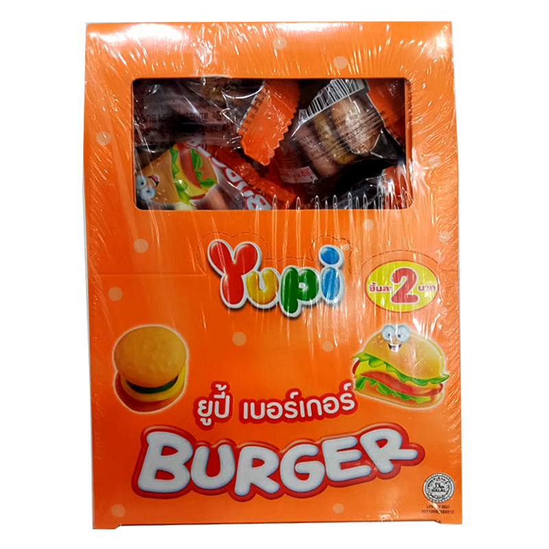 Yupi Burger Jelly Gummy Mixed Fruit Flavour Candy Pack 24pcs — Shopping ...